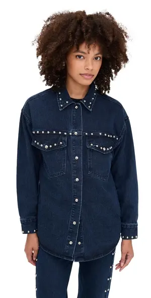 Moon River Studded Denim Jacket