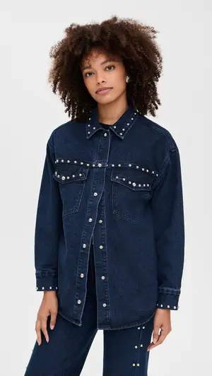 Moon River Studded Denim Jacket