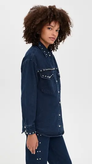 Moon River Studded Denim Jacket