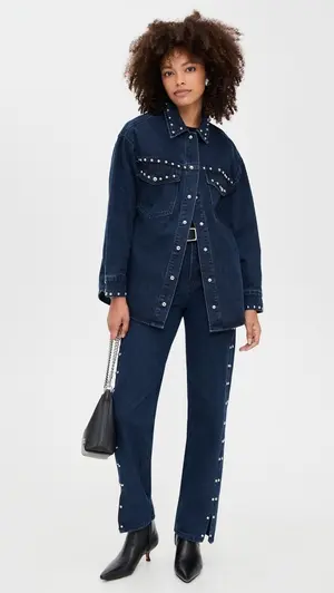 Moon River Studded Denim Jacket