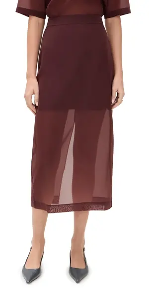 LE BOP Olivia Organza Skirt - Mahogany