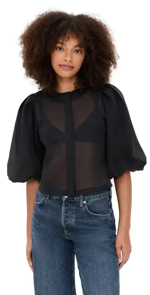 Women's Cuffed Organza Blouses