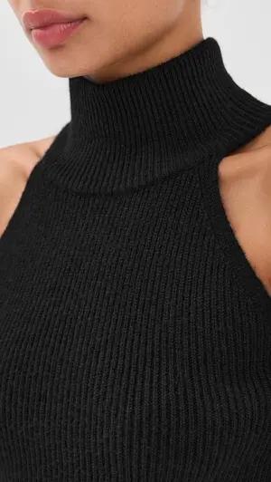 LISA YANG Freya Cashmere Turtle Neck Sleeveless Tank - Black