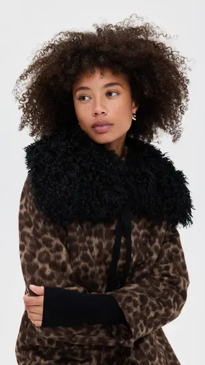 Apparis Eliza Shearling Collar - Noir