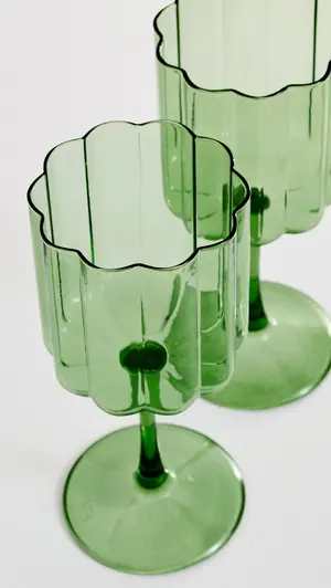FAZEEK Wine Glasses Set Of 2 - Green