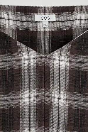 Cos Checked V-neck Top