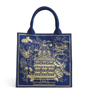 Harrods Small Building Shopper Bag - Navy