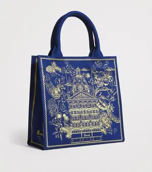 Harrods Small Building Shopper Bag - Navy
