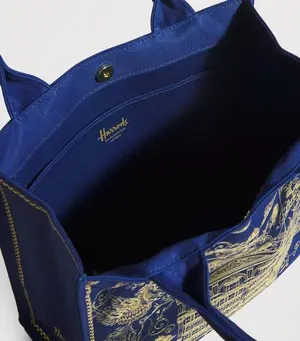 Harrods Small Building Shopper Bag - Navy
