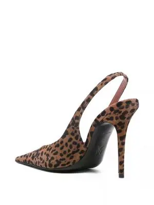 Amina Muaddi 105mm Leather Heeled Pumps