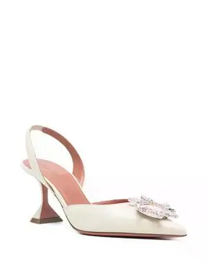 Amina Muaddi 70mm Begum Heeled Pumps - Neutrals