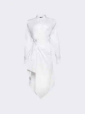 MUGLER Asymmetric Shirt Dress - White