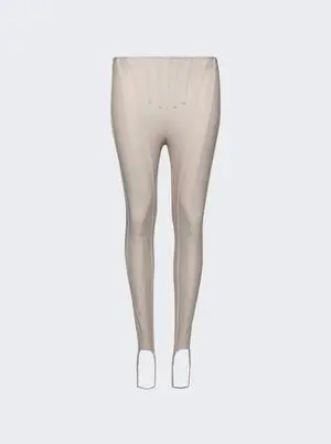 MUGLER Panelled Corseted Leggings Cement Grey