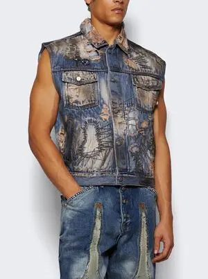 THUG CLUB Hard Washed Damaged Vest