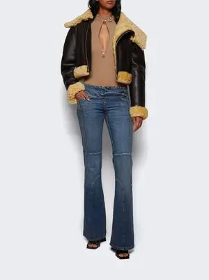 COURRÃ¨GES Courrèges Biker Crepe Jersey Zipped Bodysuit