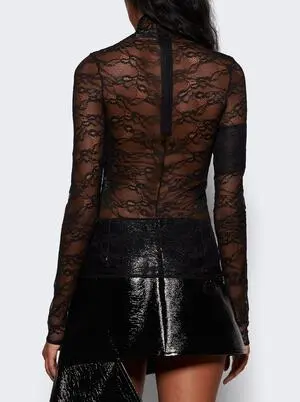 COURRÃ¨GES Lace Mockneck Top