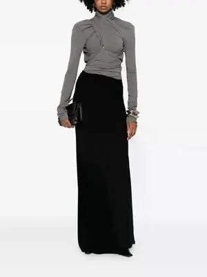 ENTIRE STUDIOS Asymmetric Maxi Skirt - Black