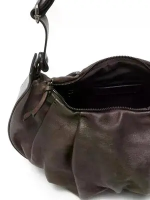 REPTILE'S HOUSE Gathered Leather Shoulder Bag - Brown