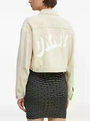 Dkny Buttoned Logo-print Jacket