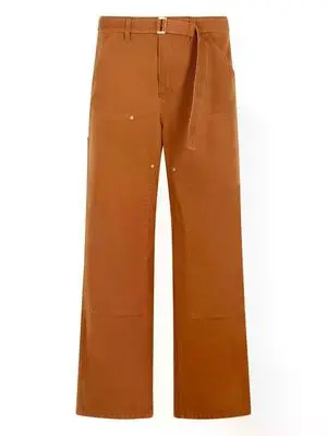 Sacai Double Ring-buckle Regular Straight-leg Trousers - Brown
