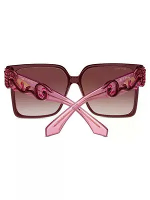 Etro Blossom-embellished Square-frame Sunglasses - Red