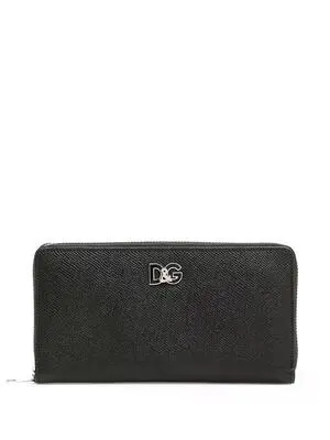 Dolce & Gabbana Logo Zip Around Wallet - Black