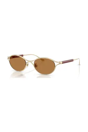 Tory Burch Oval Sunglasses With Adjustable Nose Pads Gold