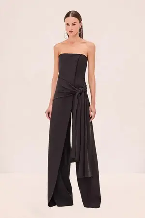 Alexis Kori Strapless Wide-leg Jumpsuit - Black