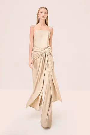 Alexis Kori Strapless Wide-leg Jumpsuit - Brown / Neutral