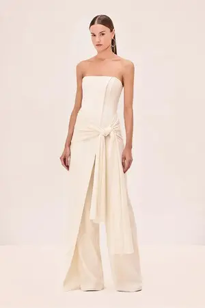 Alexis Kori Strapless Wide-leg Jumpsuit - Neutral