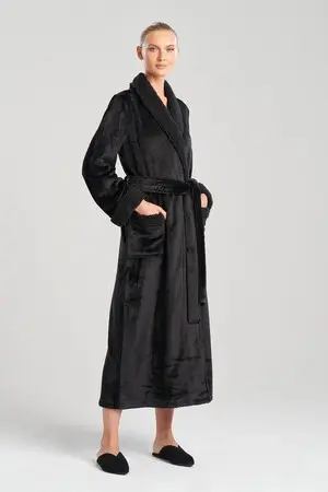 Natori Plush Sherpa Robe - Black