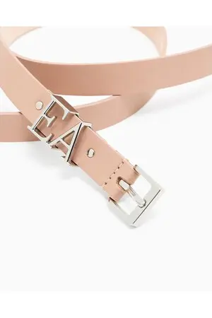 Emporio Armani Leather Belt With Moulded Ea Buckle - Red