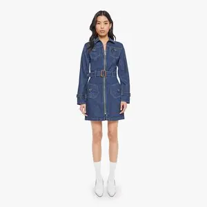 MOTHER The All-nighter Kicks And Riffs Denim Mini Dress