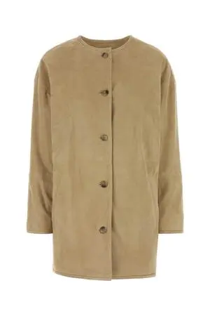 Loulou De Saison Waren Suede Jacket - Beige O Tan