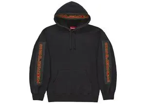 Supreme Woven Patches Hooded Sweatshirt - Black