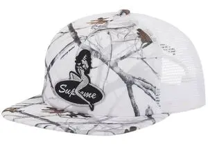 Supreme Pinup Mesh Back 5-panel Hat - White Camo