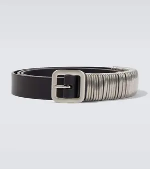 JIL SANDER Embellished Leather Belt - Black