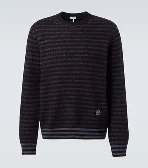 Loewe Anagram Striped Wool Sweater