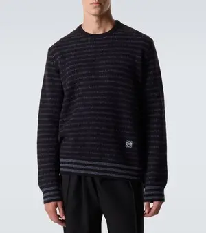 Loewe Anagram Striped Wool Sweater