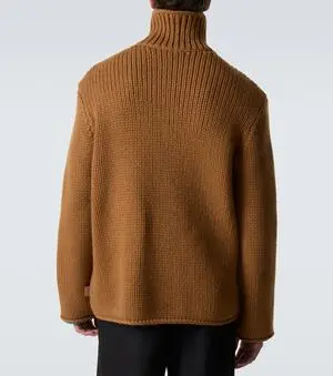 Loewe Tan Wool Turtleneck Sweater - Brown