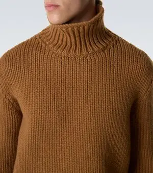 Loewe Tan Wool Turtleneck Sweater - Brown