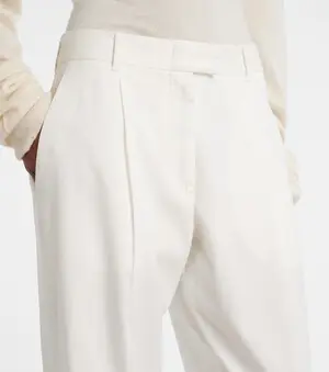 THE ROW Neriah Cotton And Cashmere Straight Leg Pants - White