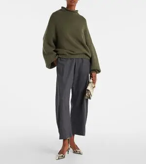Khaite Clover Wool Barrel-leg Pants