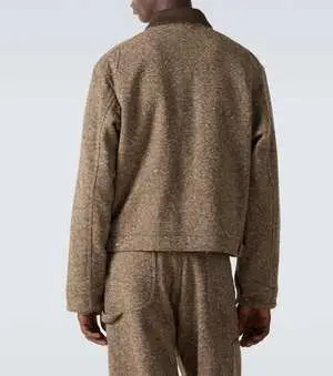 Auralee Corduroy-trimmed Wool Tweed Blouson Jacket
