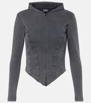 Balenciaga Cotton Jersey Hoodie - Grey
