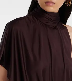Dries Van Noten Scarf-detail Draped Satin Top