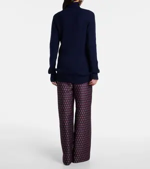 Dries Van Noten Ribbed-knit Wool Turtleneck Sweater - Blue