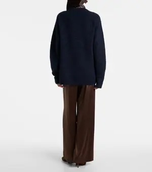 Dries Van Noten Alpaca And Wool-blend Cardigan - Blue