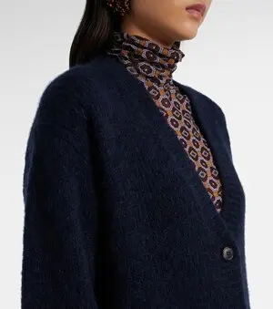 Dries Van Noten Alpaca And Wool-blend Cardigan - Blue