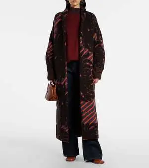 Dries Van Noten Wool And Alpaca-blend Jacquard Wrap Coat